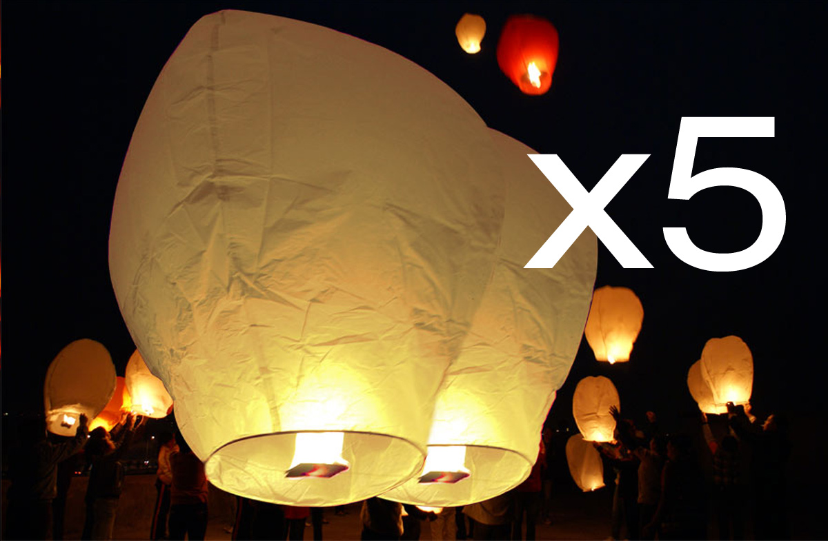 Farolillos voladores blancos para una ocasión especial | Regalador.com