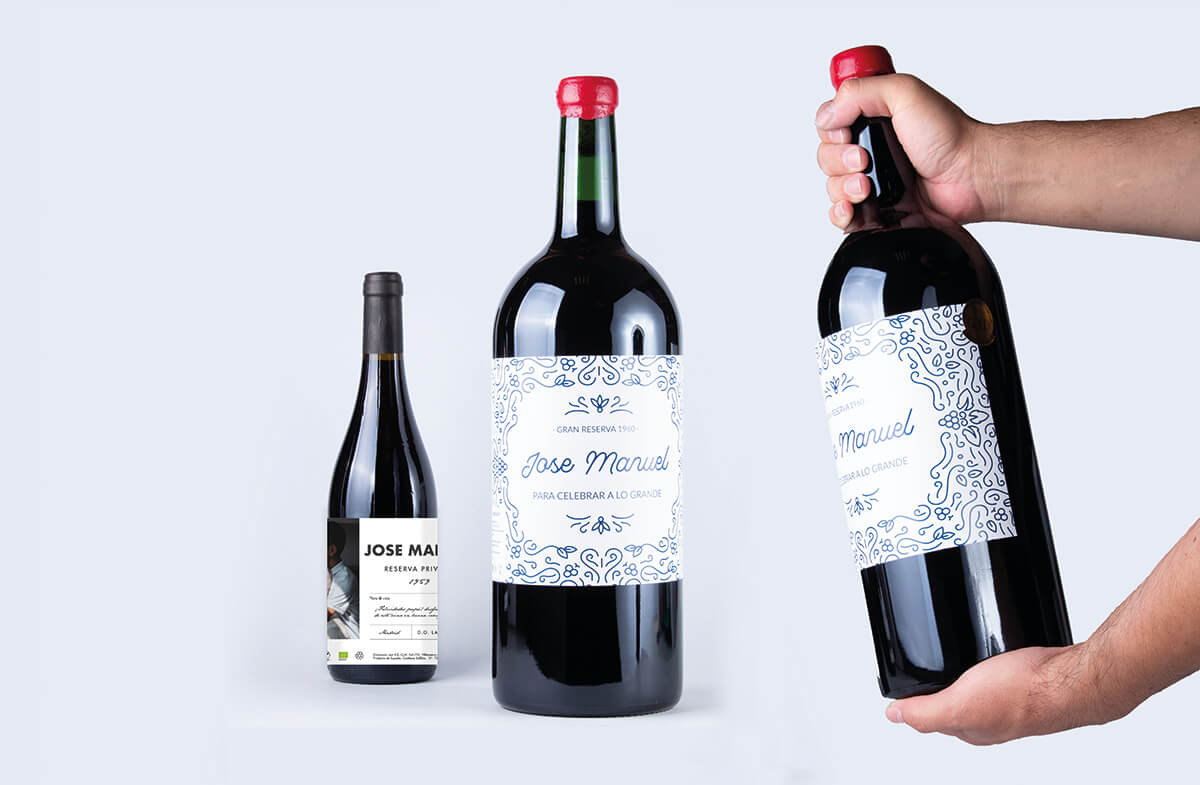 Botella de 3 LITROS de vino tinto personalizado | Regalador.com